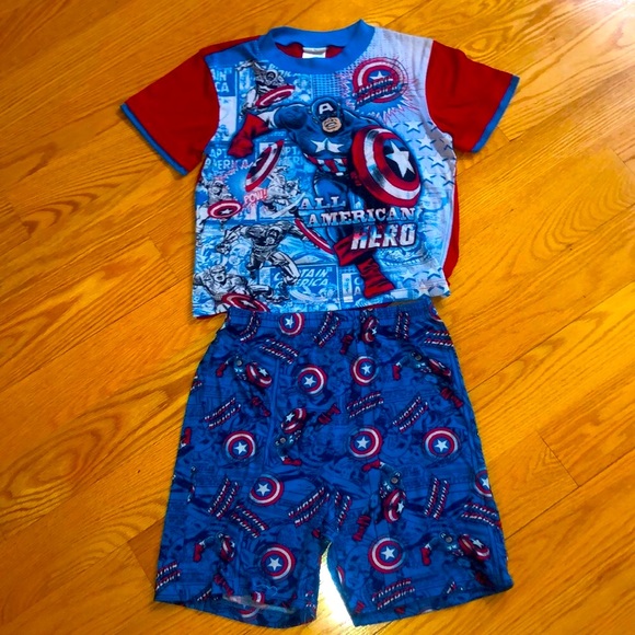 Marvel | Pajamas | Marvel Captain America Pj Set Guc | Poshmark